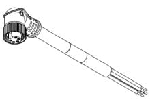 Mini-Change C-Size Double-Ended Cordset, 12 Poles, Male (Straight) to Female (Straight), 16 AWG, Yellow TPE Cable, 10.0m (32.81') Length