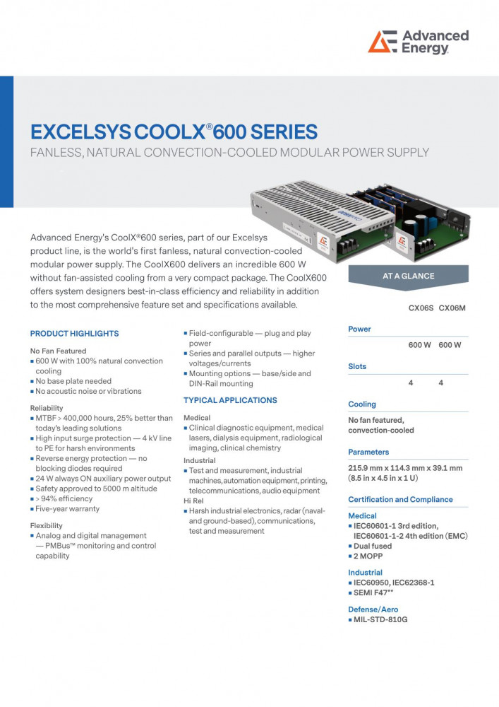 CoolX600 technical document page 1
