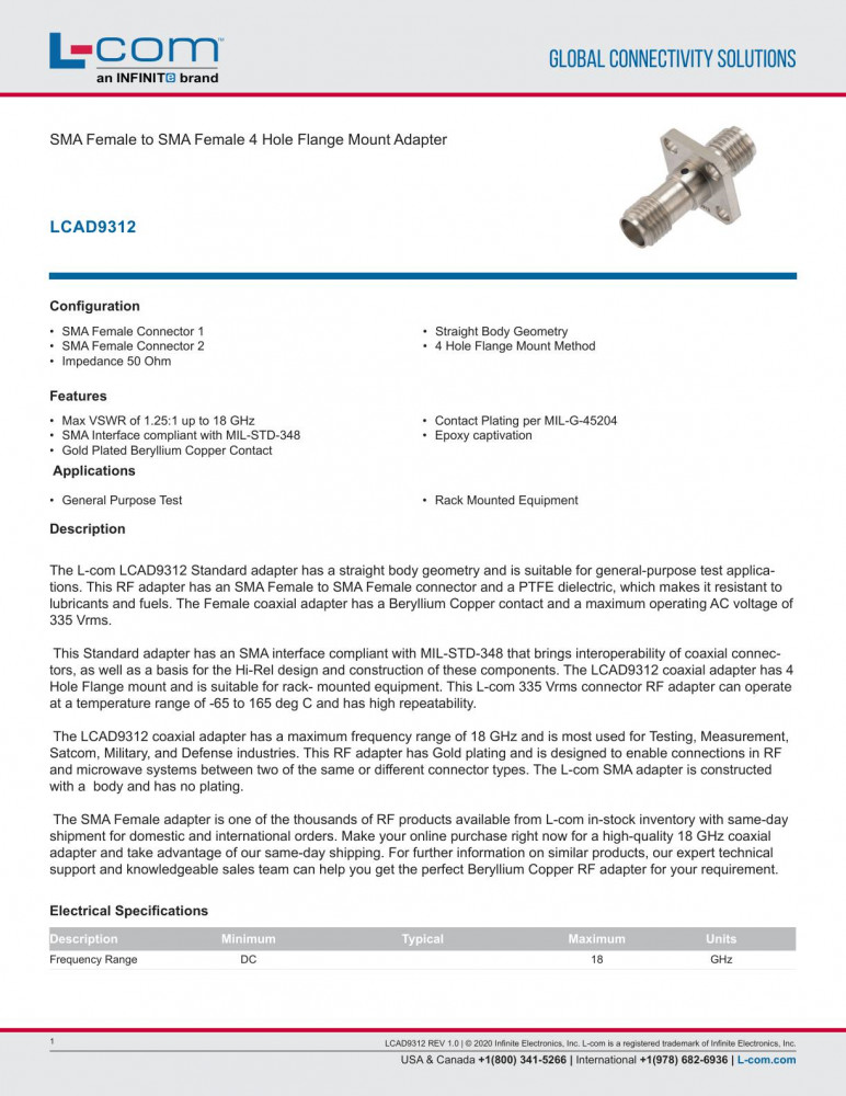 LCAD9312 datasheet page 1