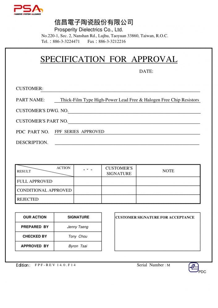 PSA FPF specification page 1