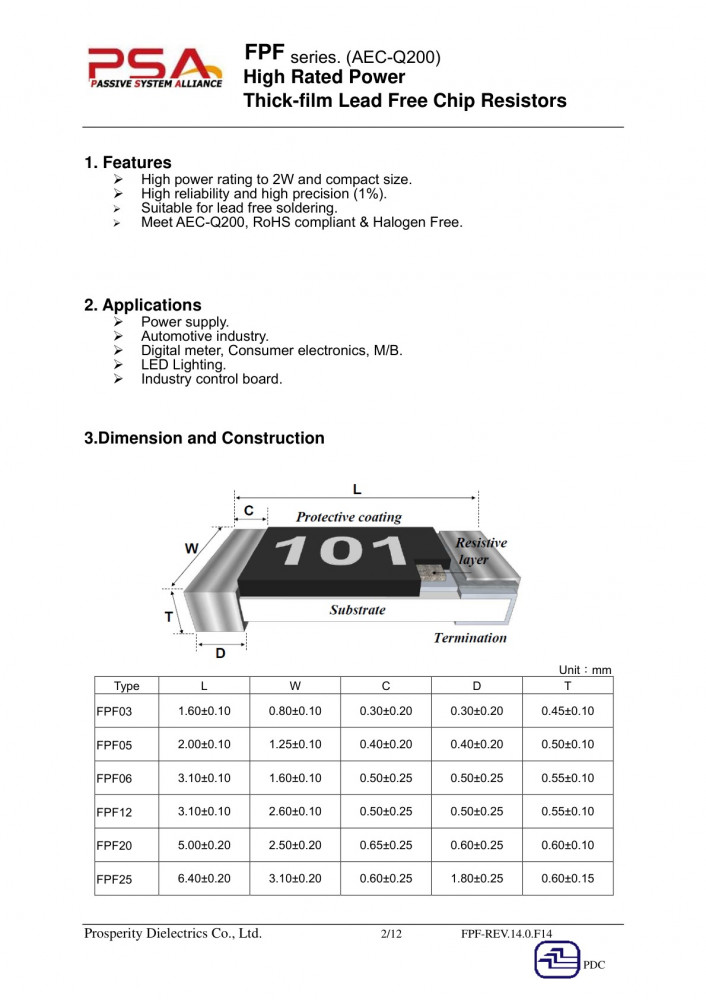 PSA FPF specification page 3