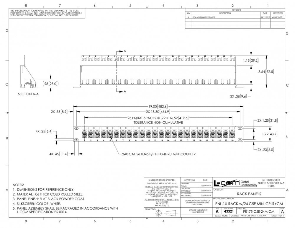 PR175-C5E-24M-CM technical document preview