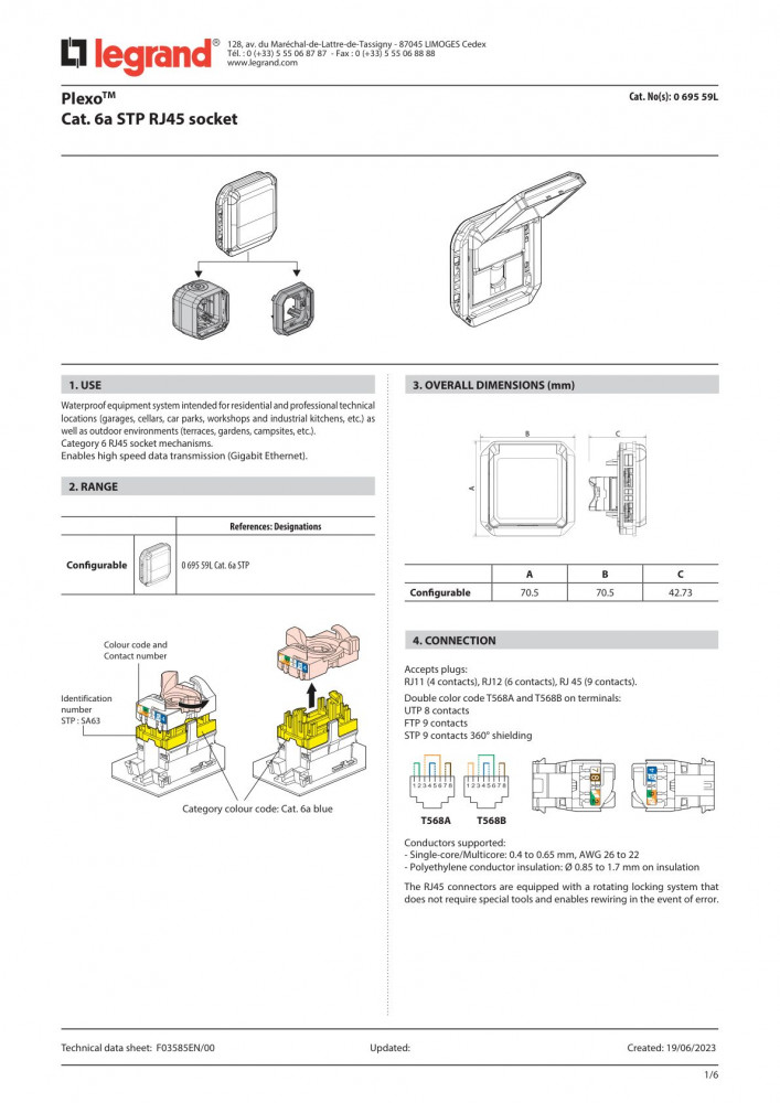 Legrand 069559L technical document page 1