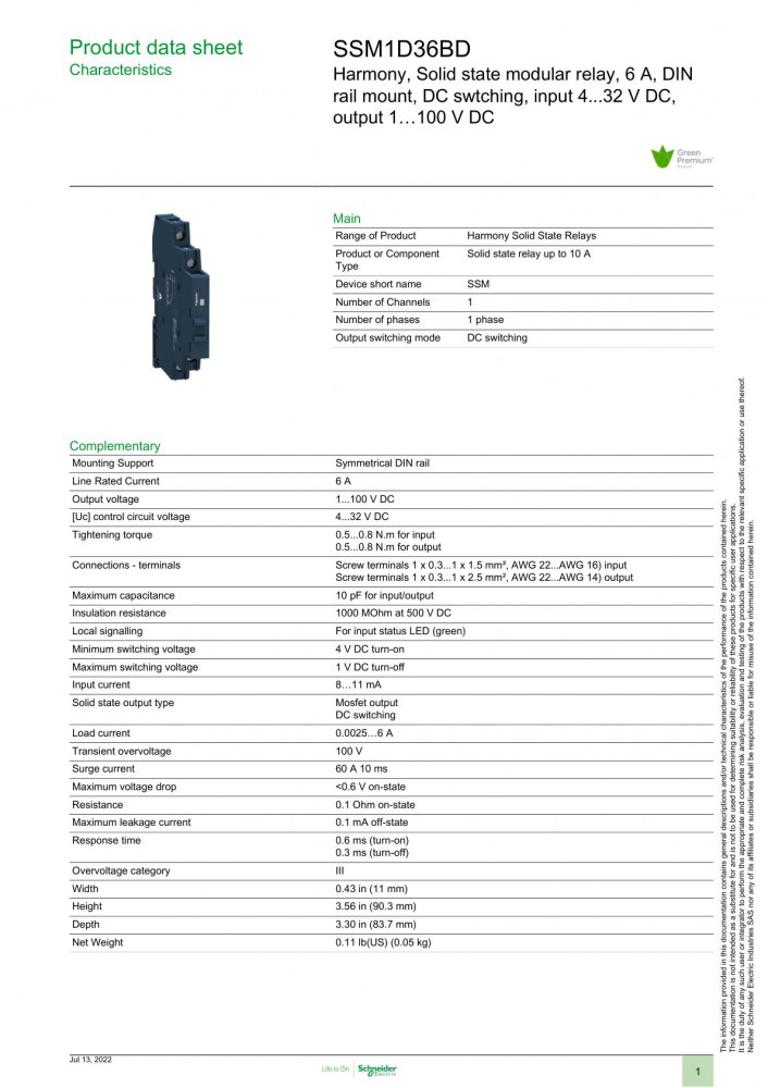 SSM1D36BD technical document page 1