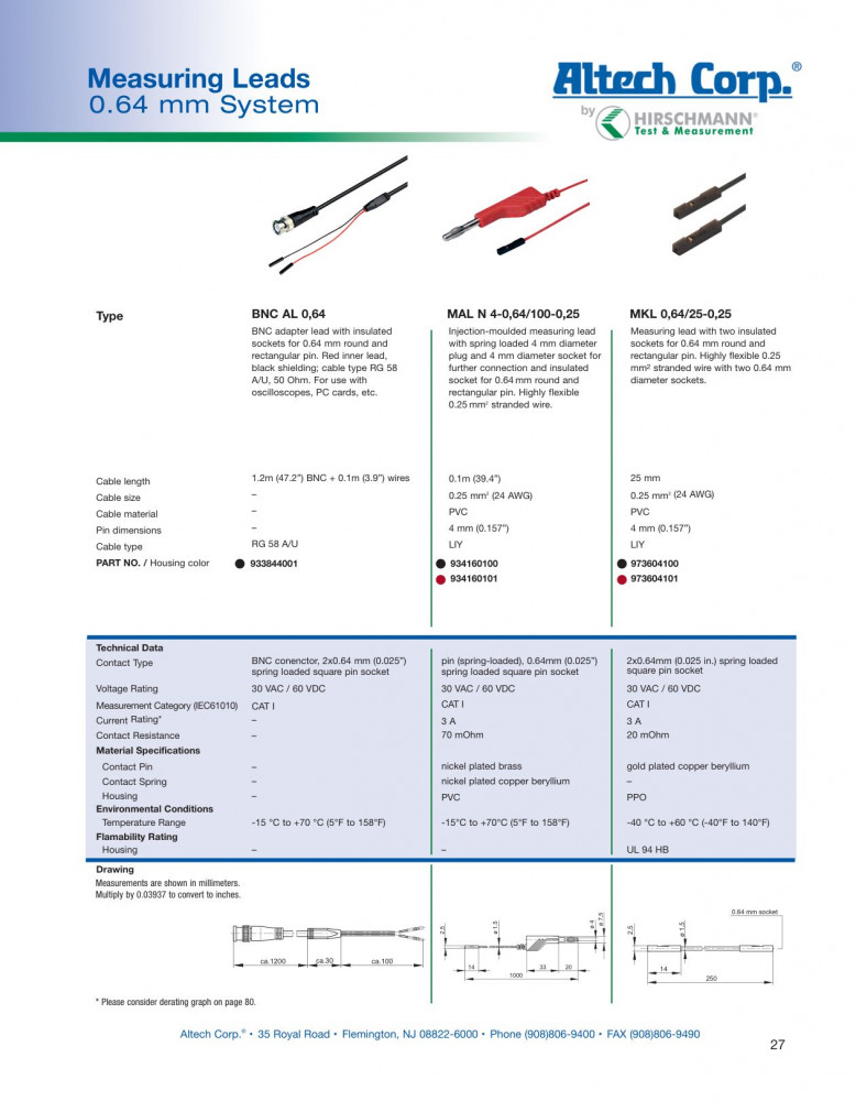 Altech product documentation page 1