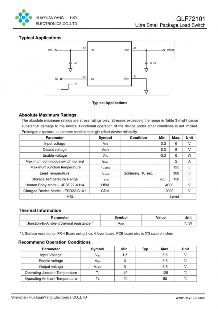 GLF72101-HXY datasheet page 3