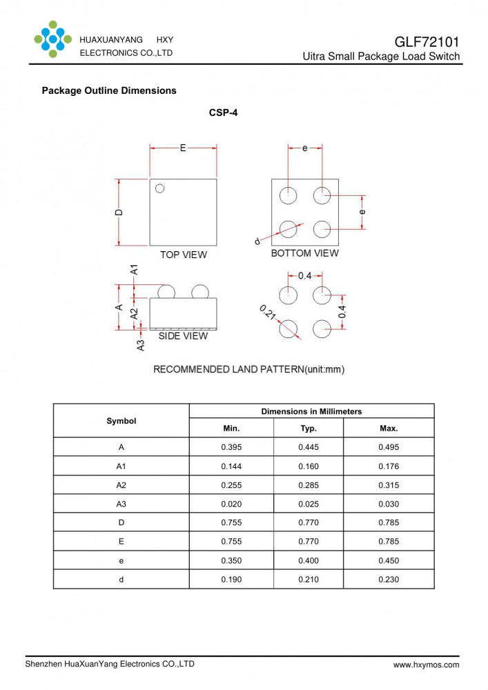 GLF72101-HXY datasheet page 8