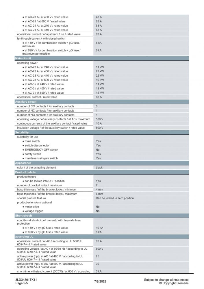 3LD3430-1TK11 technical document page 2