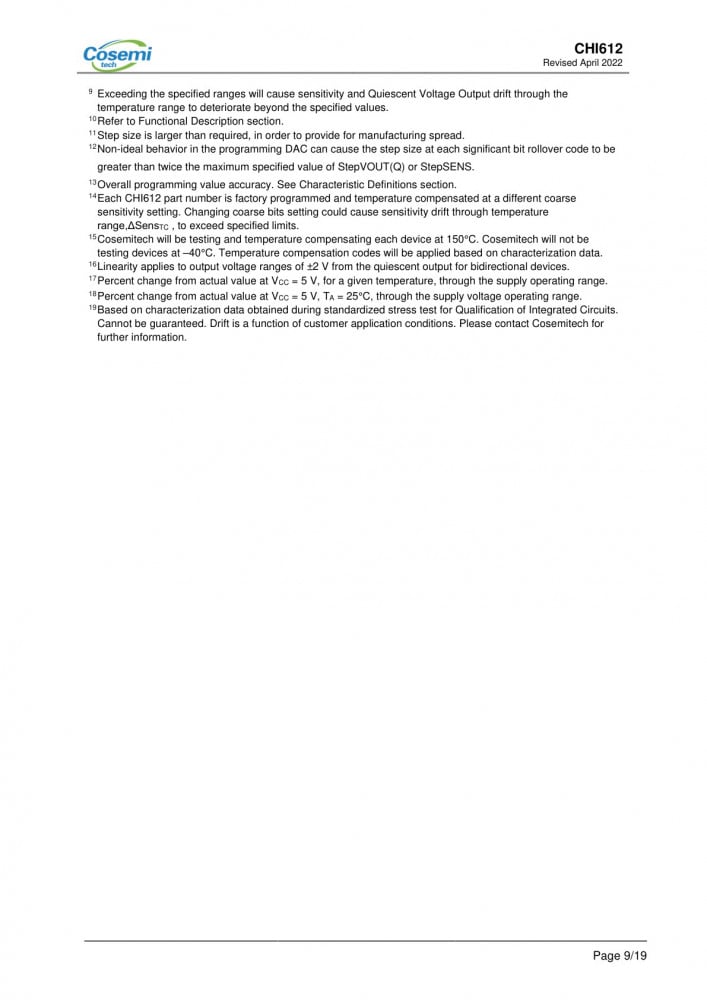 CHI612 datasheet page 9