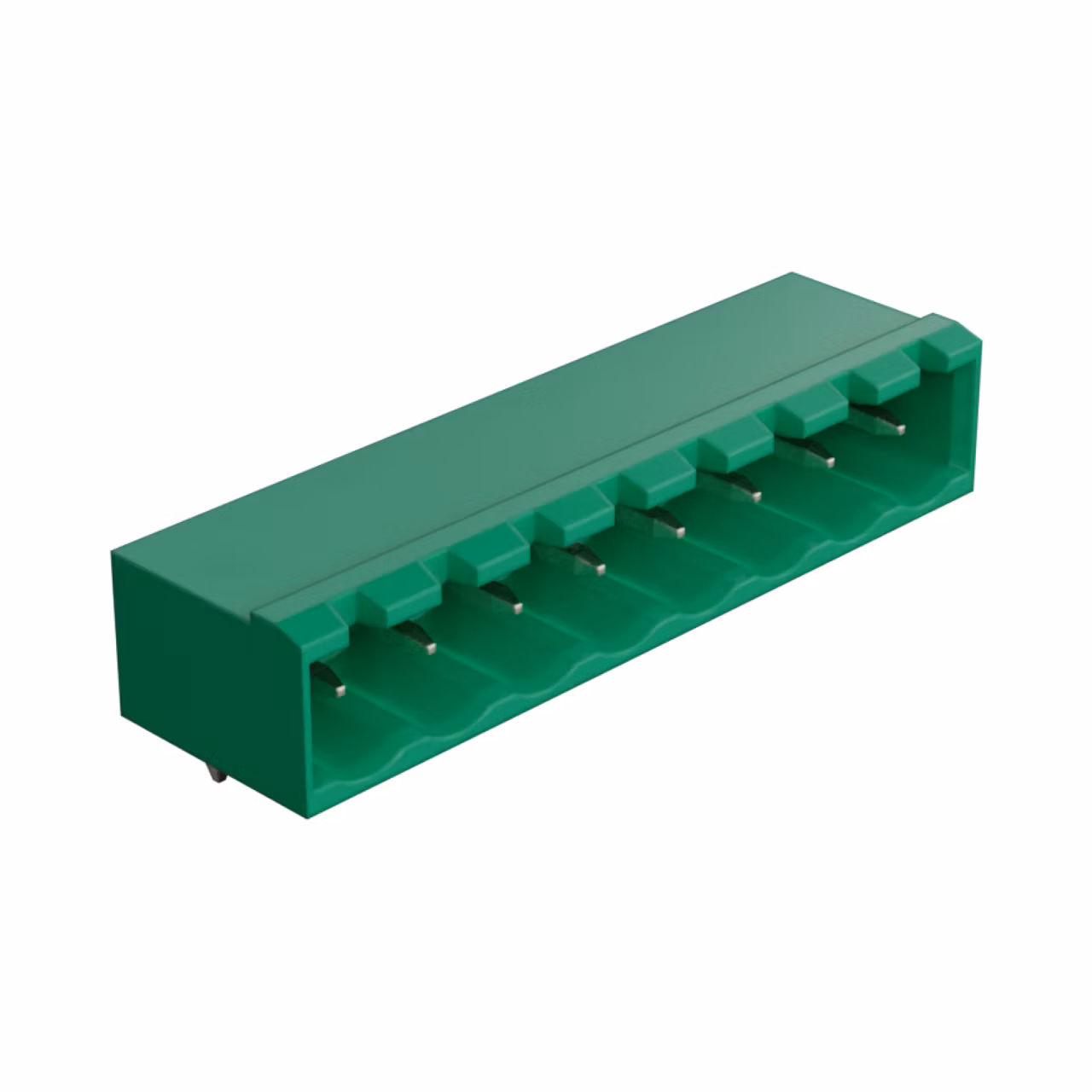5.08mm Pitch Eurostyle Right-Angle PCB Header, Green Housing, 8 Circuits for sale