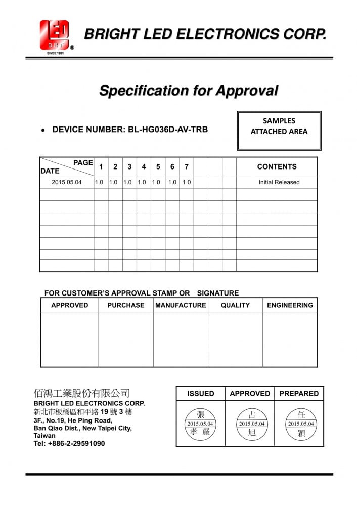 BL-HG036D-AV-TRB datasheet page 1