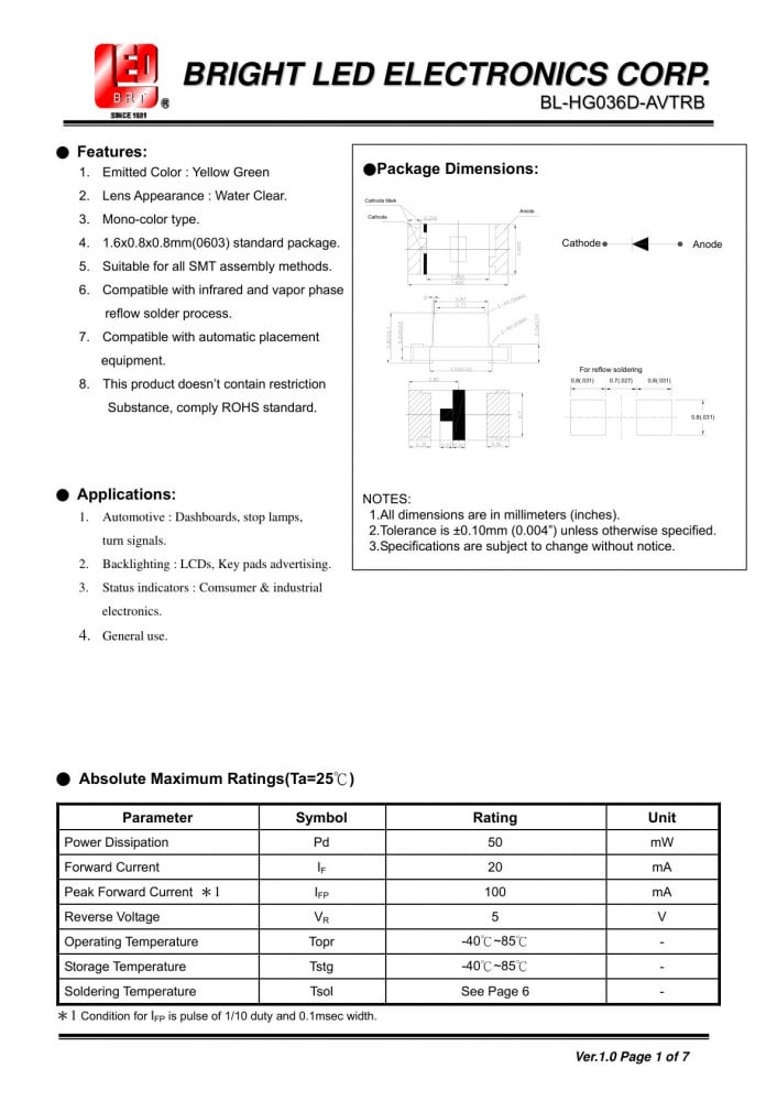 BL-HG036D-AV-TRB datasheet page 2