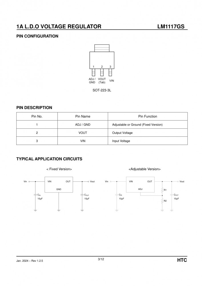 LM1117GS datasheet page 3