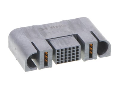 EXTreme Ten60Power Right-Angle Plug with Side Guides, 3 DC Power Circuits, 30 Signal Circuits, 3 DC Power Circuits, Press Fit Tail