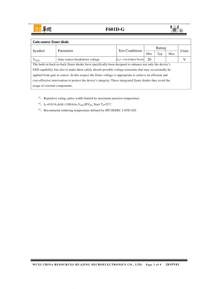F601D-G datasheet page 3