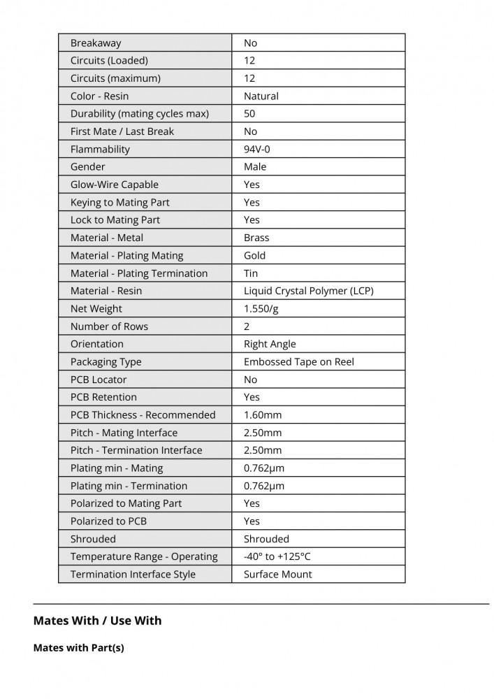 MOLEX Nano-Fit specification page 3