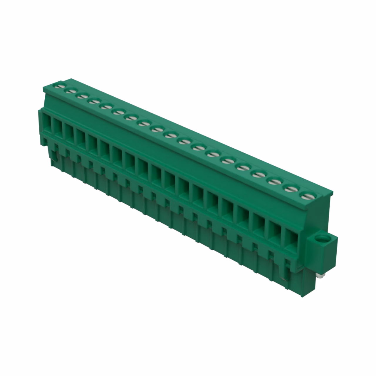 5.00mm Pitch Eurostyle Vertical Plug, with Retention Screws and Standard  Imprinting, Front Wire Entry, Green Housing, 19 Circuits for sale