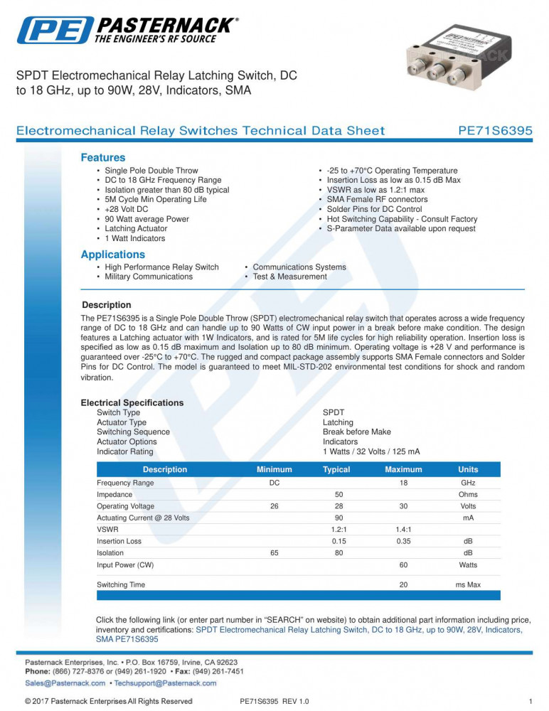 PE71S6395 technical document page 1