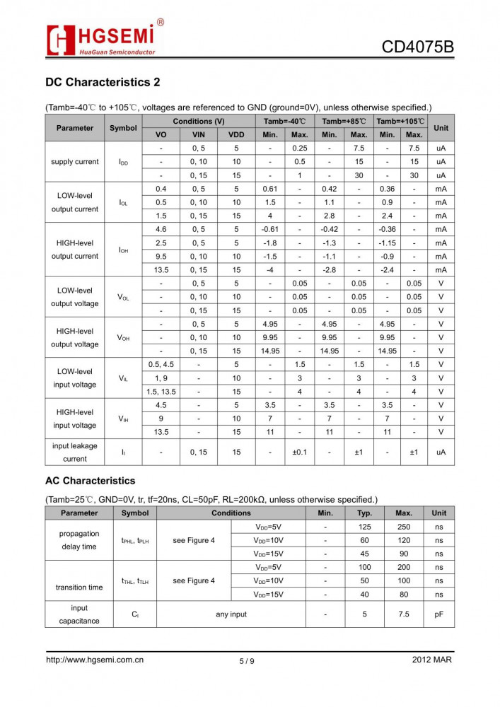 CD4075BM/TR datasheet page 5