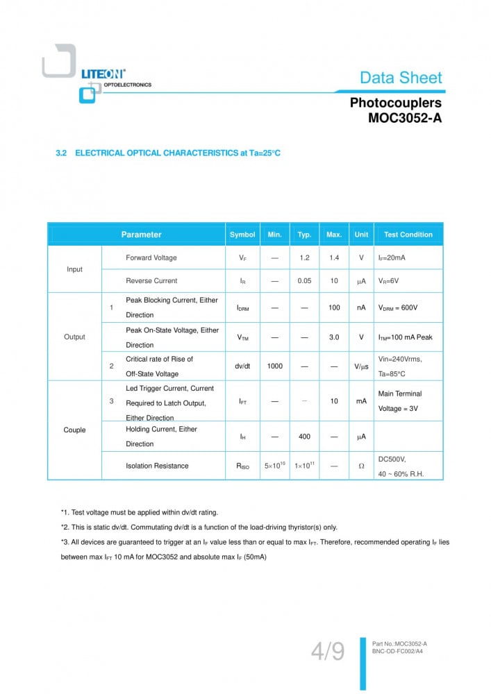 MOC3052-A datasheet page 5
