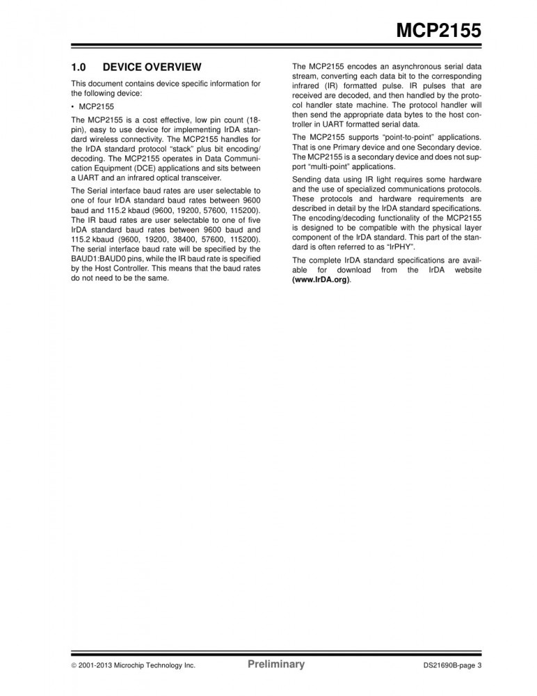 MCP2155 datasheet page 3