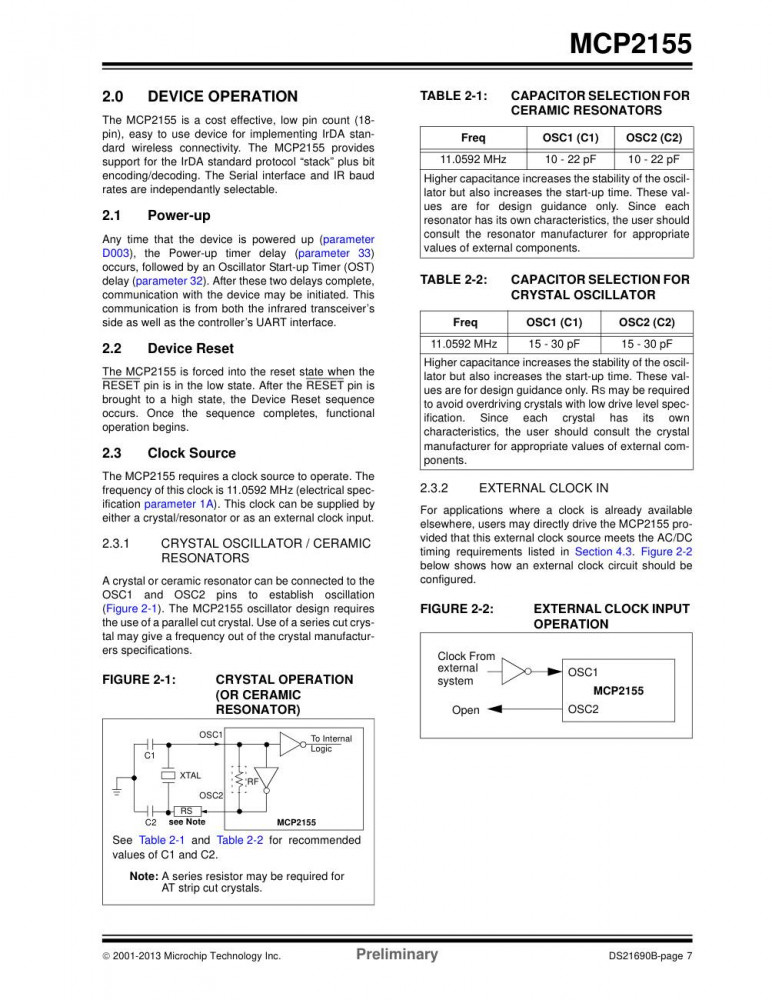 MCP2155 datasheet page 7