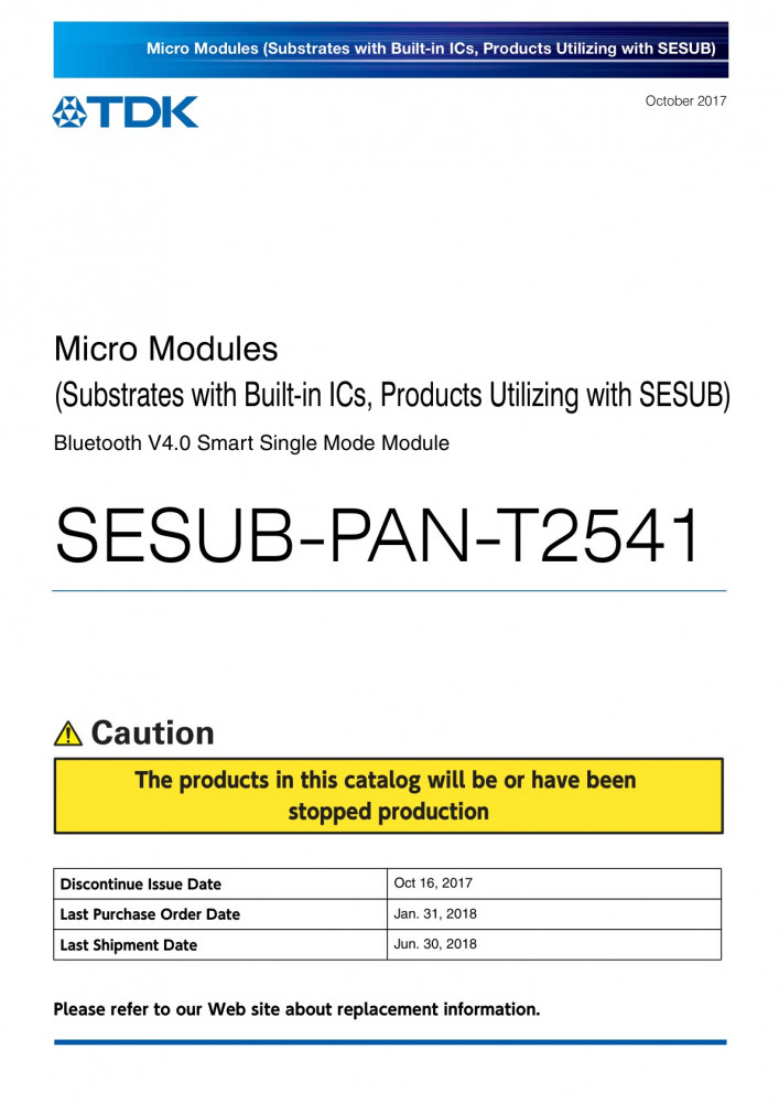 TDK SP13801 document page 1