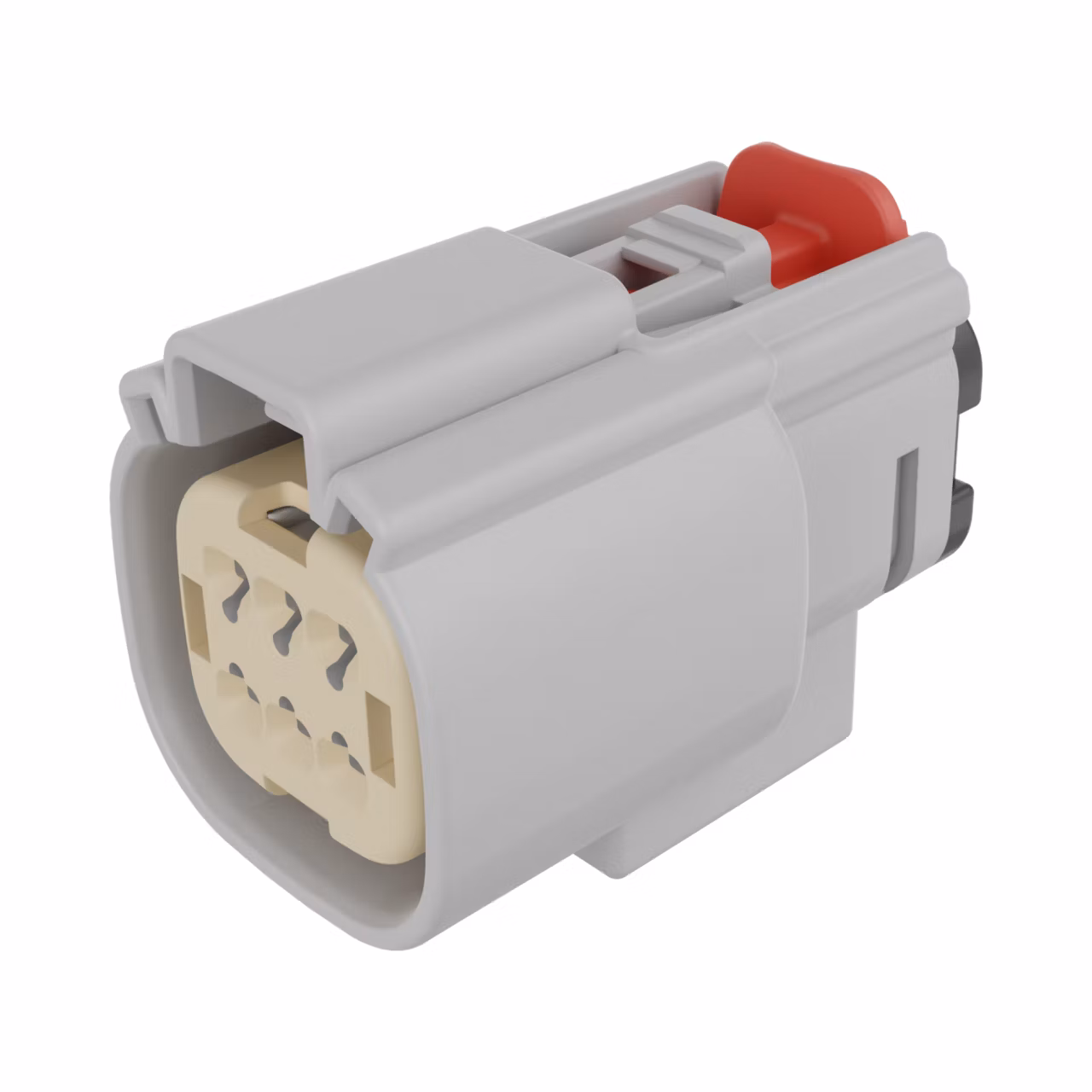MX150 Mat-Sealed Female Connector Assembly, Dual Row, 6 Circuits, Keying Option D, with Clipslot, with Connector Position Assurance, Stone Gray for sale