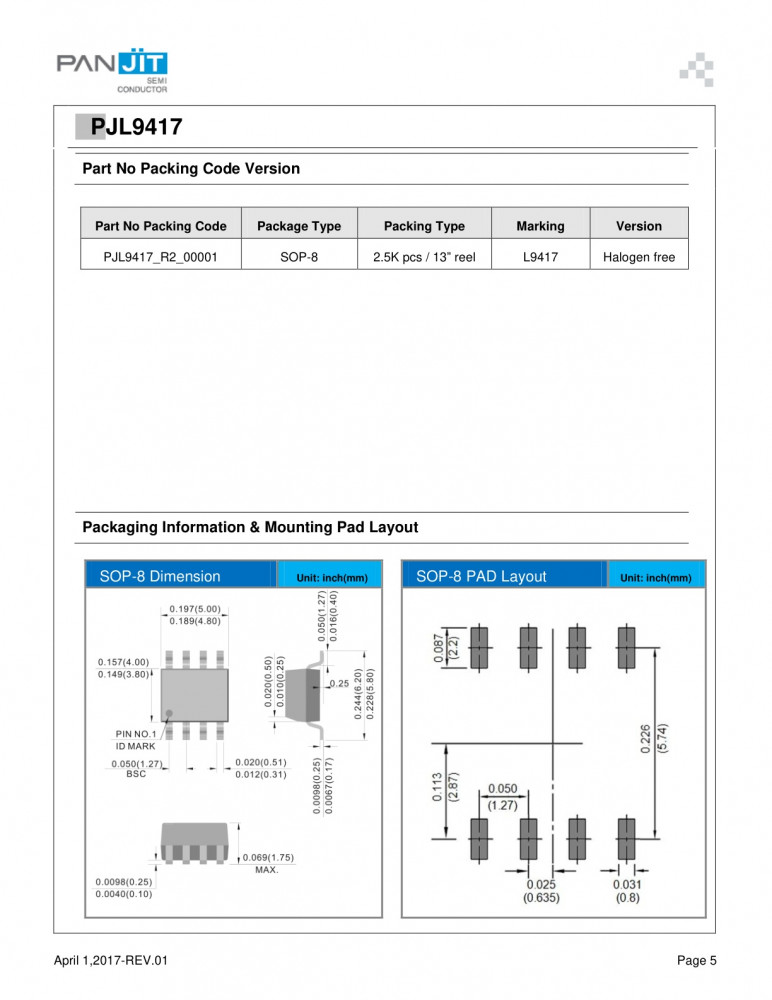 PJL9417 datasheet page 5