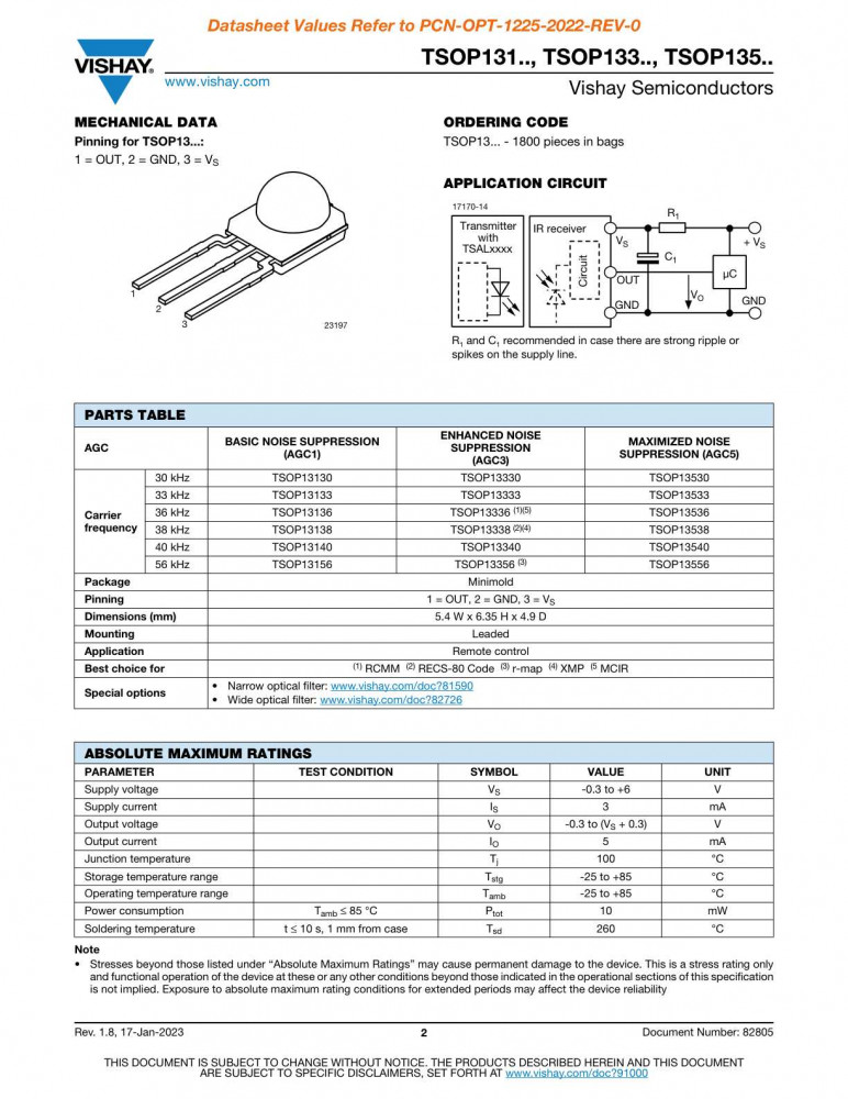 TSOP13540 datasheet page 2