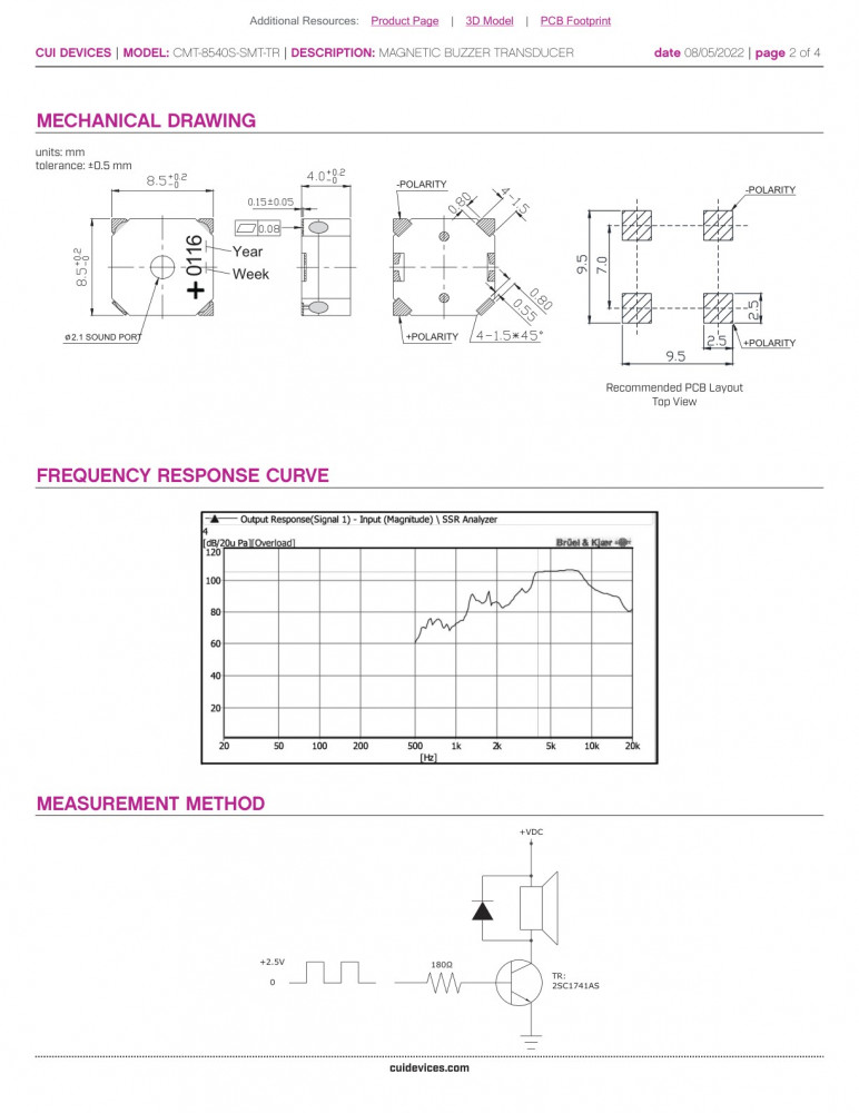 CMT-8540S-SMT-TR datasheet page 2