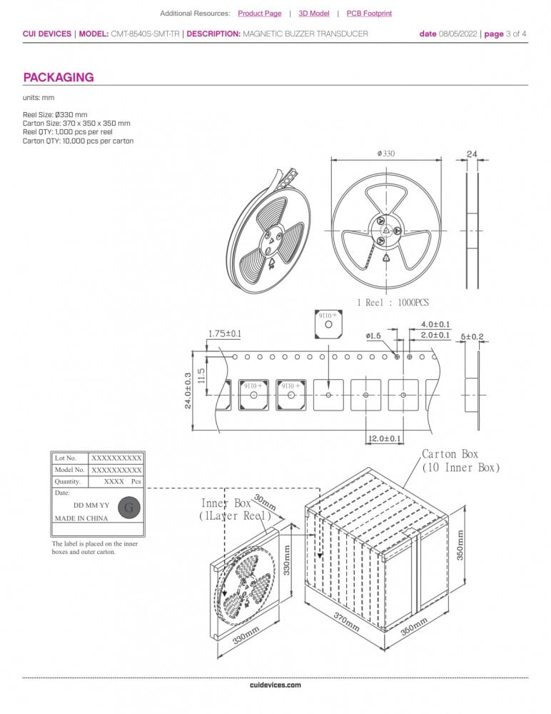 CMT-8540S-SMT-TR datasheet page 3