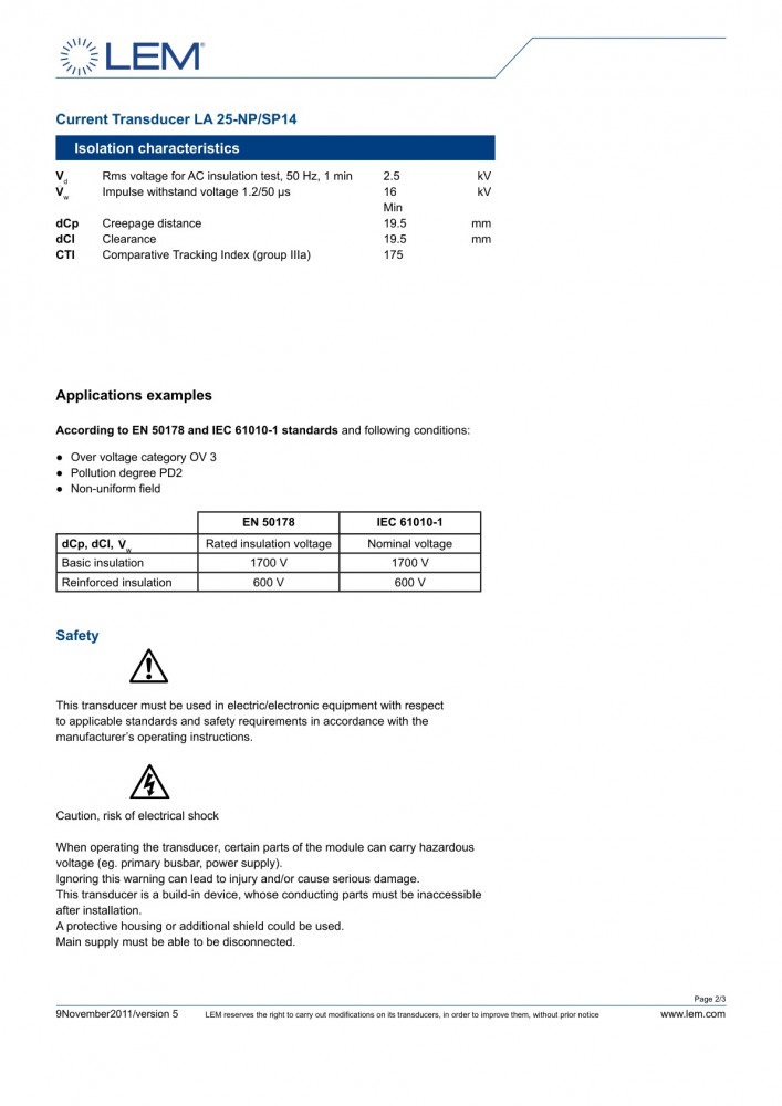 LA25-NP/SP14 technical document page 2