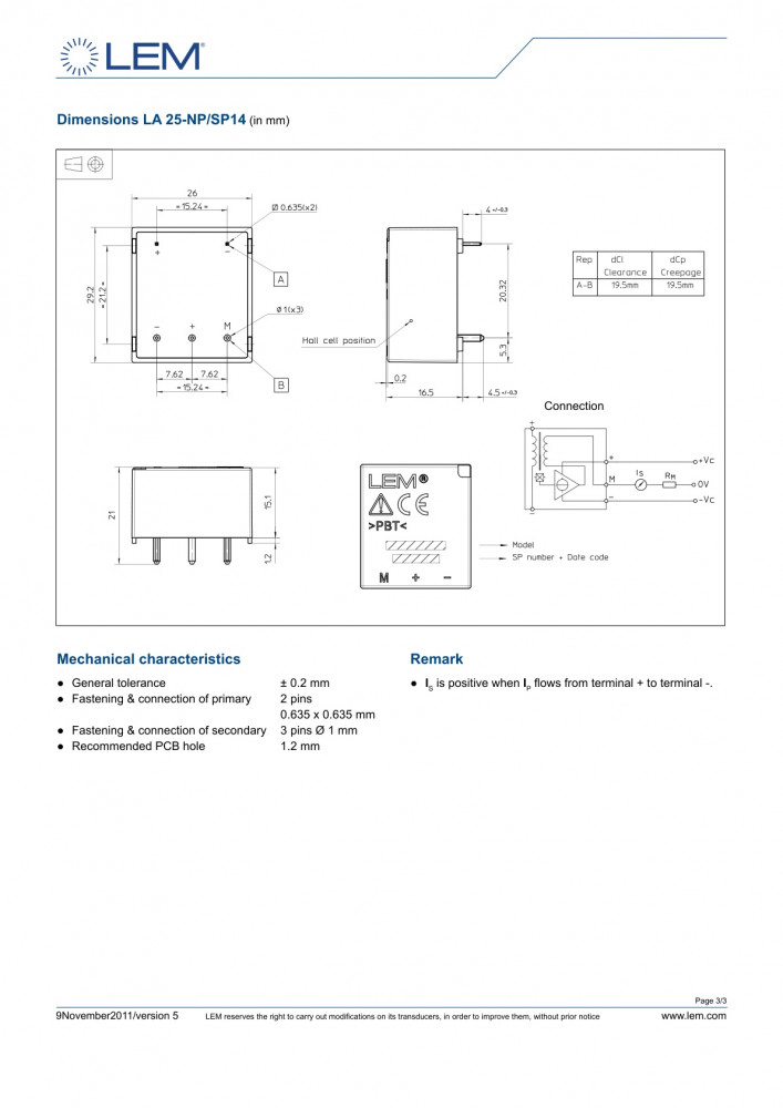 LA25-NP/SP14 technical document page 3