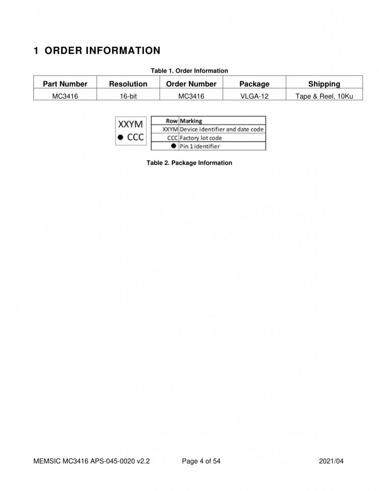 MC3416 datasheet page 4