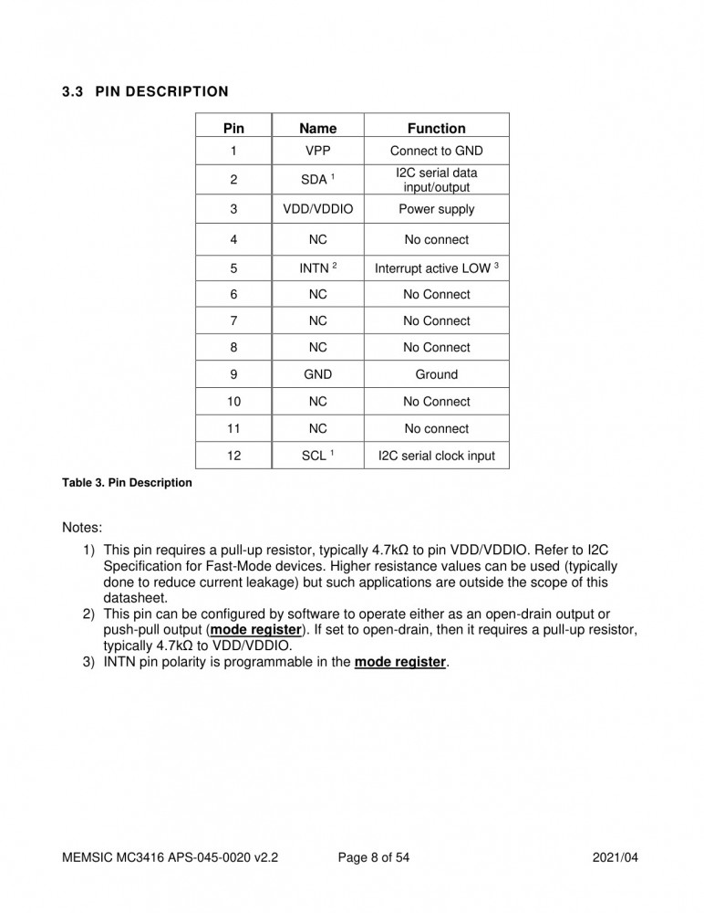 MC3416 datasheet page 8