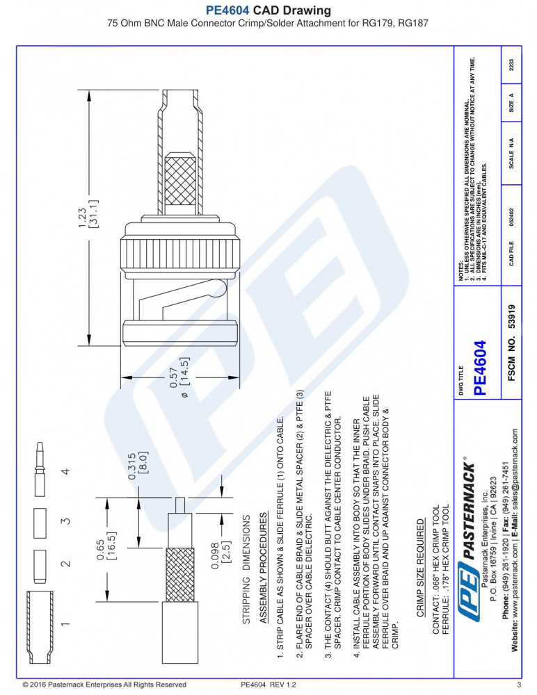 PE4604 datasheet page 3
