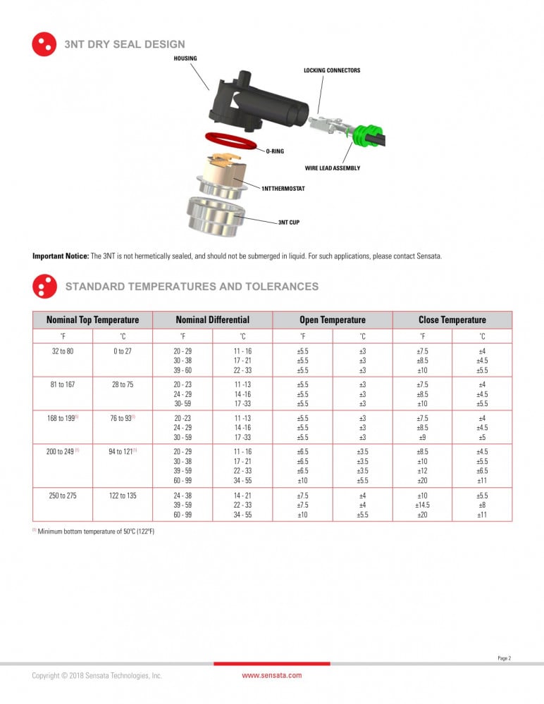 3NT thermostat technical document page 2