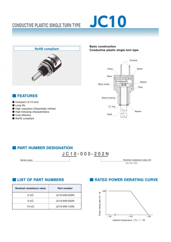 Nidec JC10 series datasheet page 1