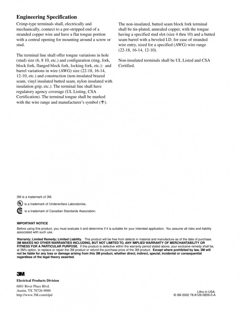 3M BS-31-6S specialty terminal datasheet page 2