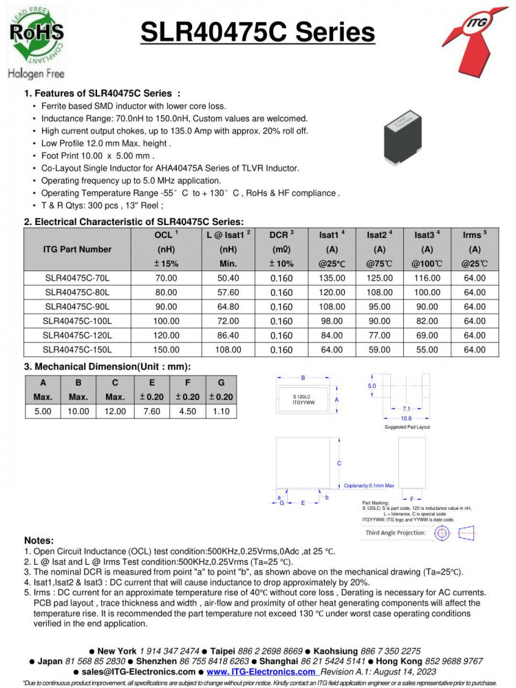 SLR40475C technical document page 1