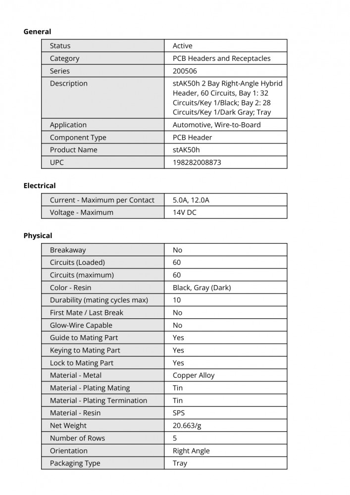 Technical document image 2 for MOLEX 2005062520