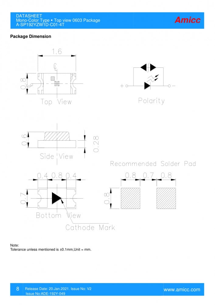 A-SP192YZW1D-C01-4T datasheet page 8
