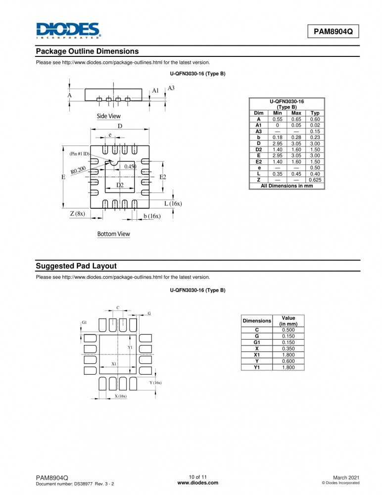 PAM8904Q document page 10