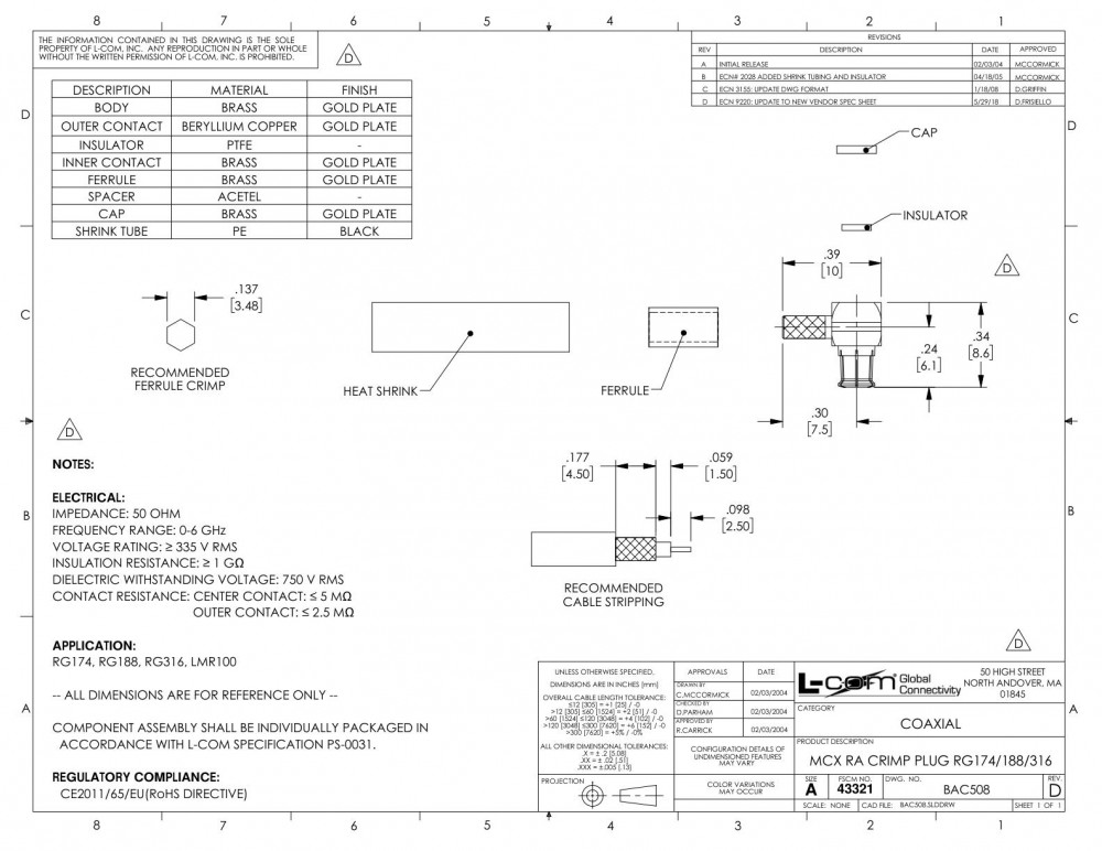 L-com BAC508 technical document page
