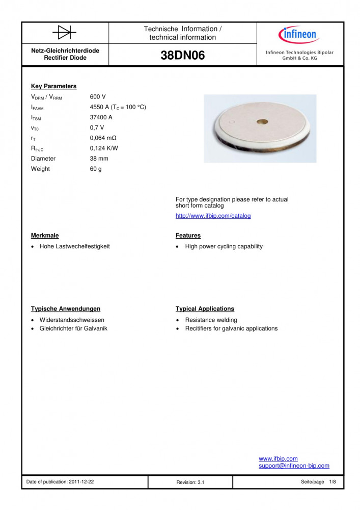 38DN06 technical document page 1