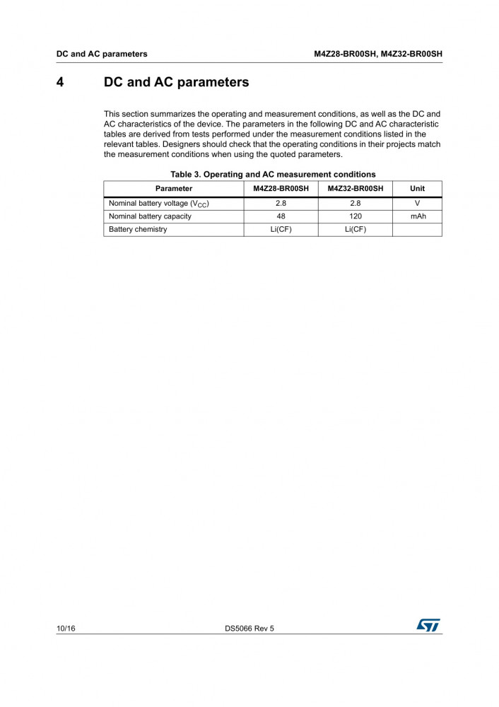 Datasheet page 10
