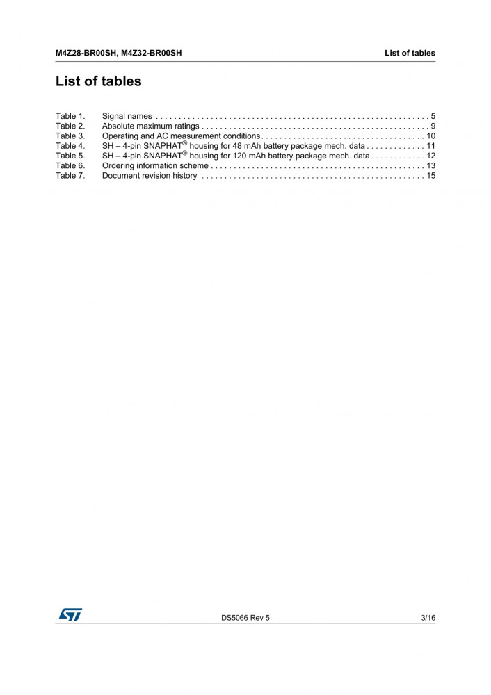 Datasheet page 3