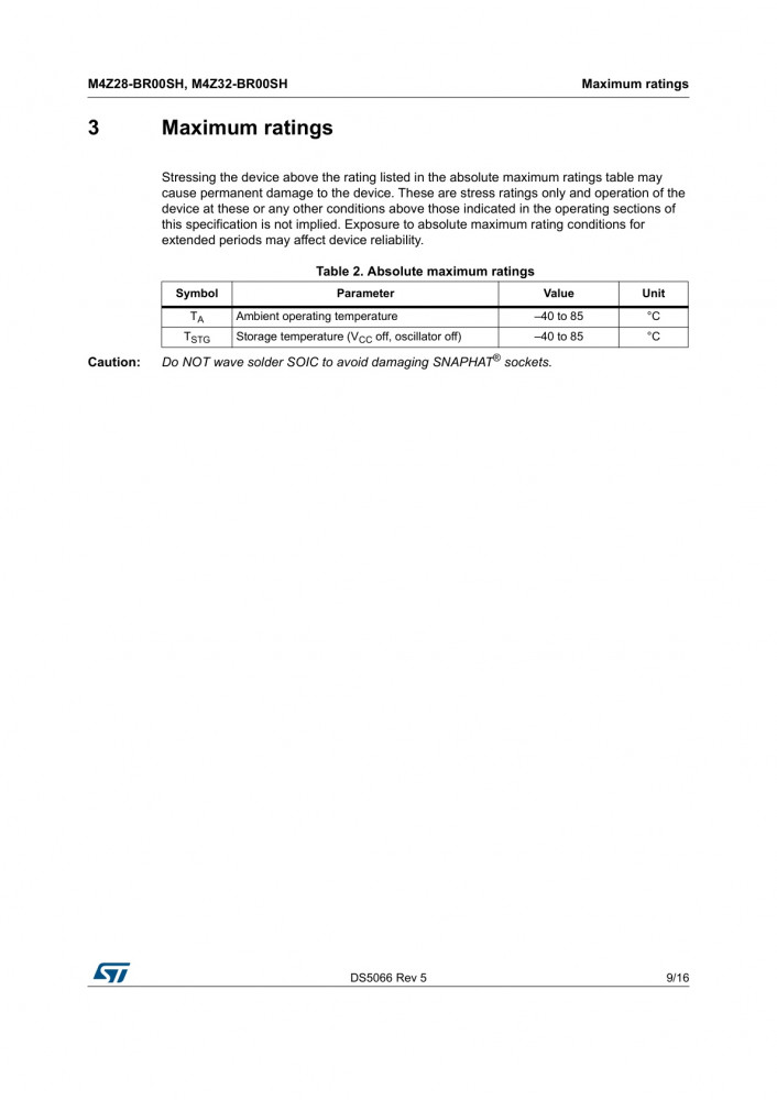 Datasheet page 9