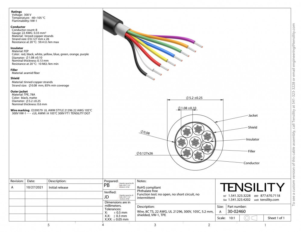 Tensility International 30-02460 product drawing preview